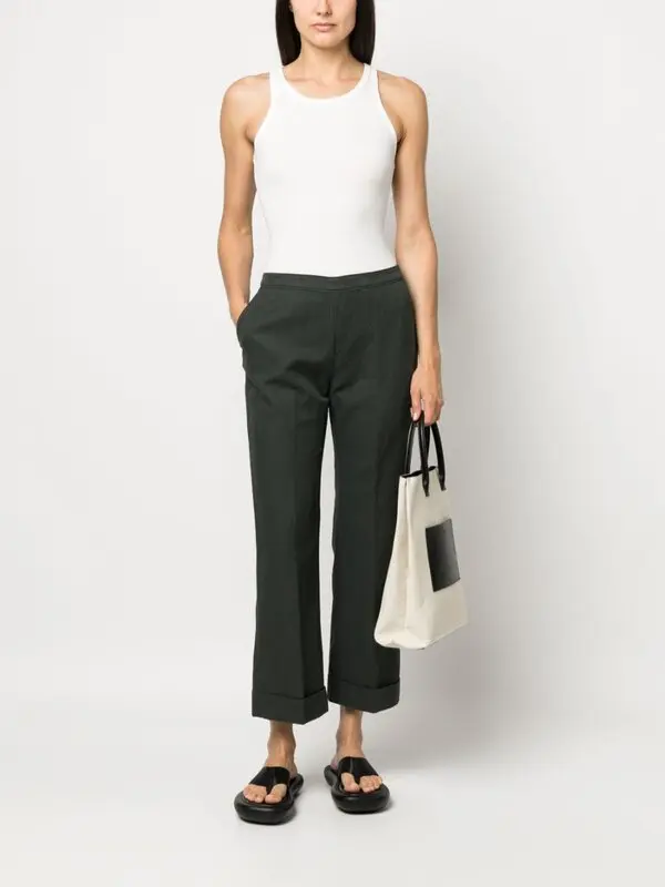 Aspesi Cropped Flared Trousers - Grey