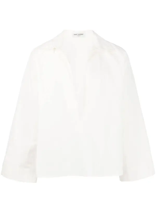 Saint Laurent V-neck Linen Shirt