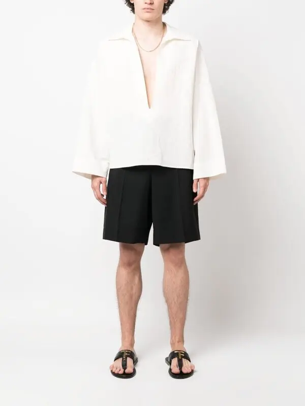 Saint Laurent V-neck Linen Shirt
