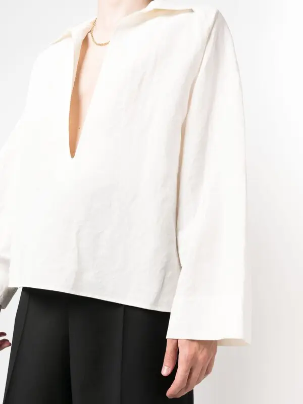 Saint Laurent V-neck Linen Shirt