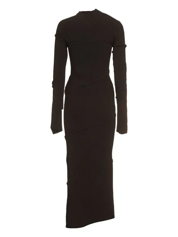 Balenciaga Spiral Ribbed-knit Maxi Dress