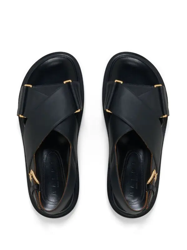 Marni Leather Fussbett Sandals - Black