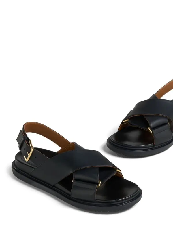 Marni Leather Fussbett Sandals - Black