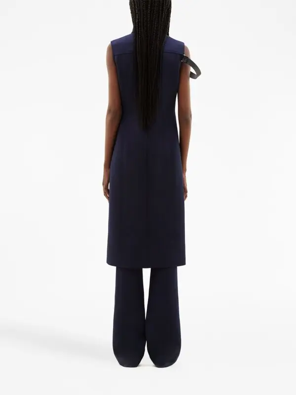COURREGES Strap-detailed Twill Midi Dress
