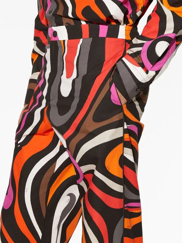Emilio Pucci Wave-print High-waist Trousers