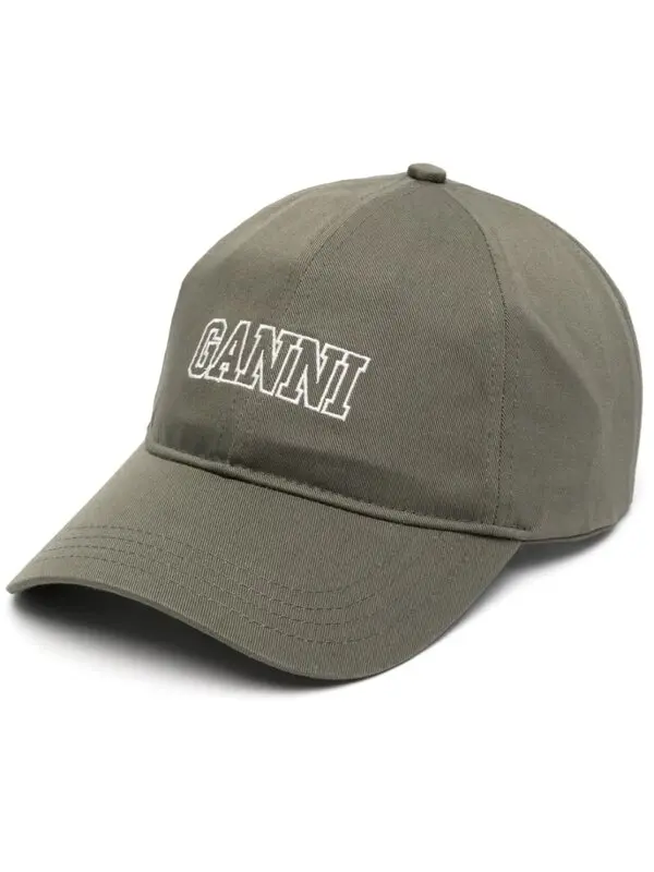 GANNI Logo-embroidered Cotton Cap