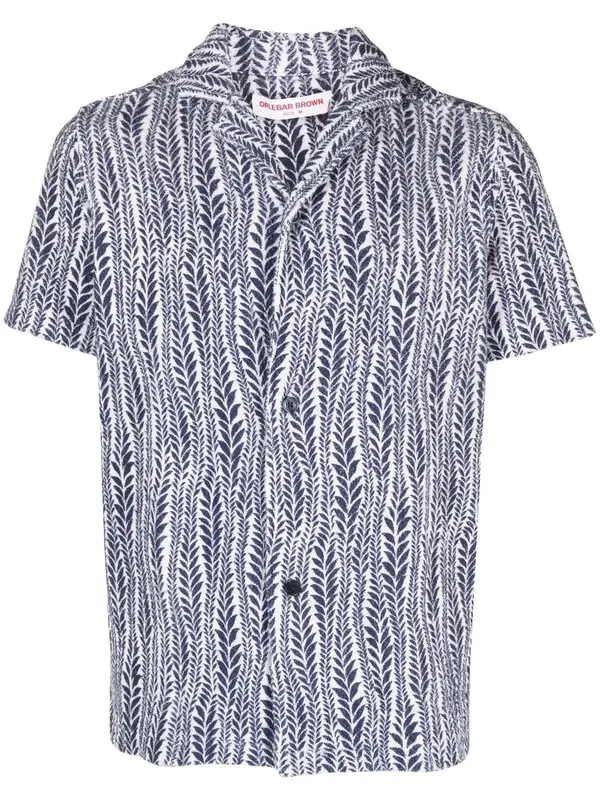 Orlebar Brown Howell Fern Cotton Shirt - Blue