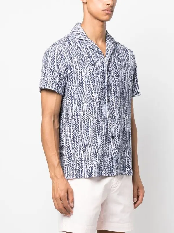 Orlebar Brown Howell Fern Cotton Shirt - Blue