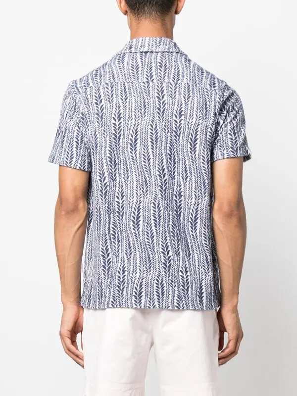 Orlebar Brown Howell Fern Cotton Shirt - Blue