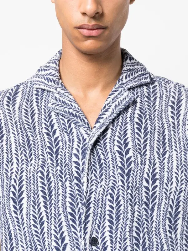 Orlebar Brown Howell Fern Cotton Shirt - Blue
