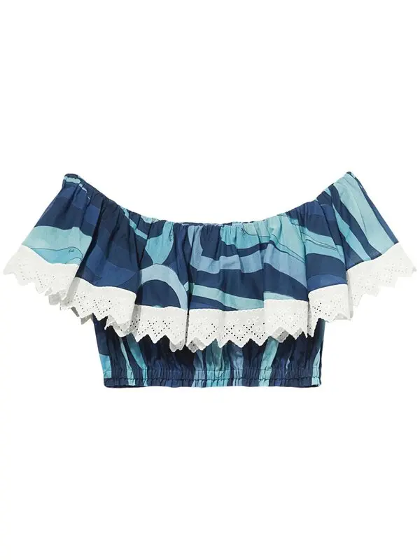 Emilio Pucci Wave-print Top - Blue