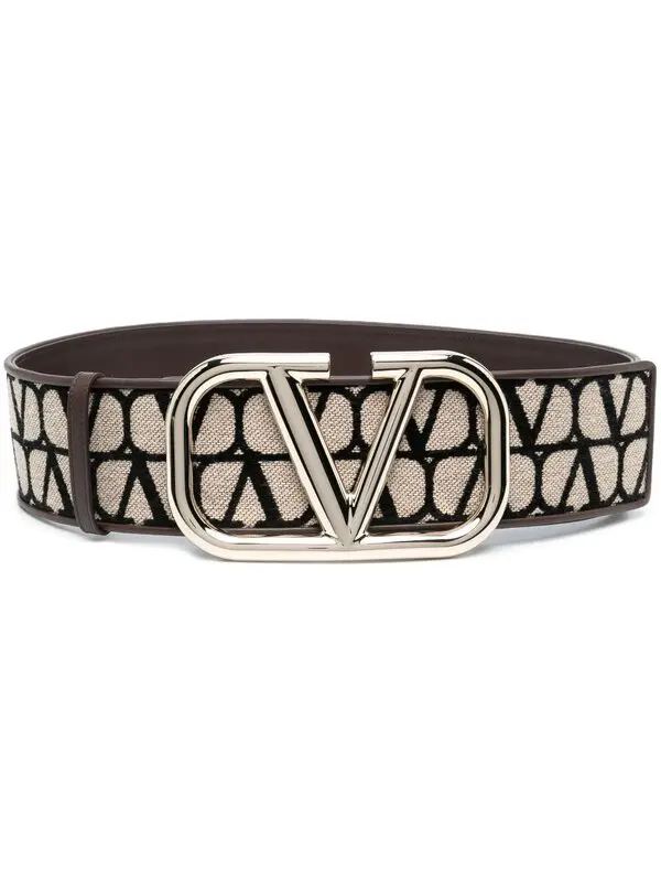 Valentino Garavani Toile Iconographe Jacquard Belt - Brown