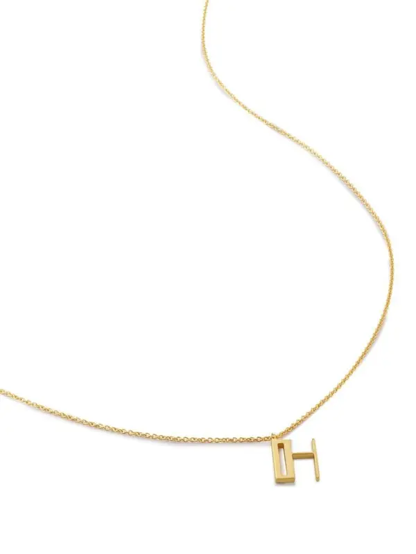 Monica Vinader Alphabet H Pendant Necklace - Gold
