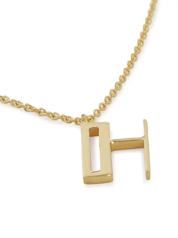 Monica Vinader Alphabet H Pendant Necklace - Gold