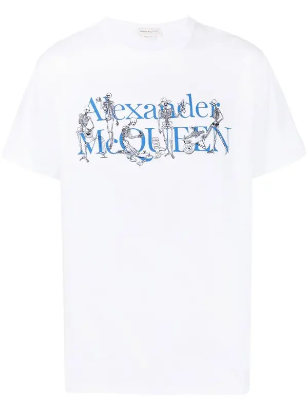 Alexander McQueen Logo-print Short-sleeve T-shirt - White