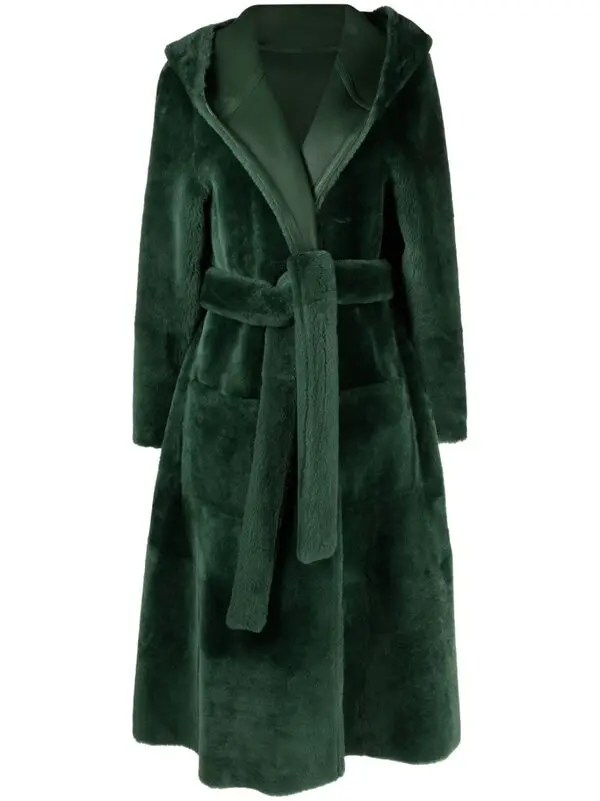 LISKA Reversible Hooded Sheepskin Coat