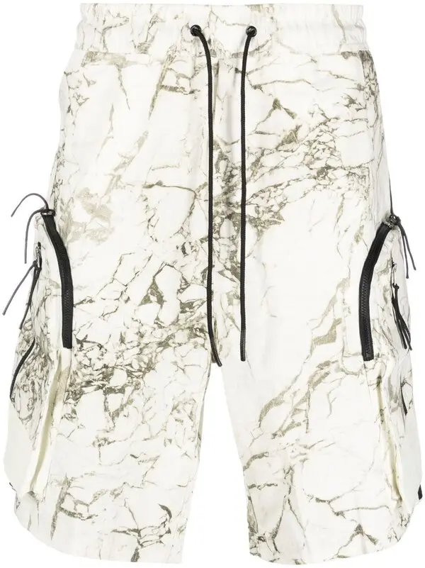 A-COLD-WALL* Marble-print Shorts - Neutrals
