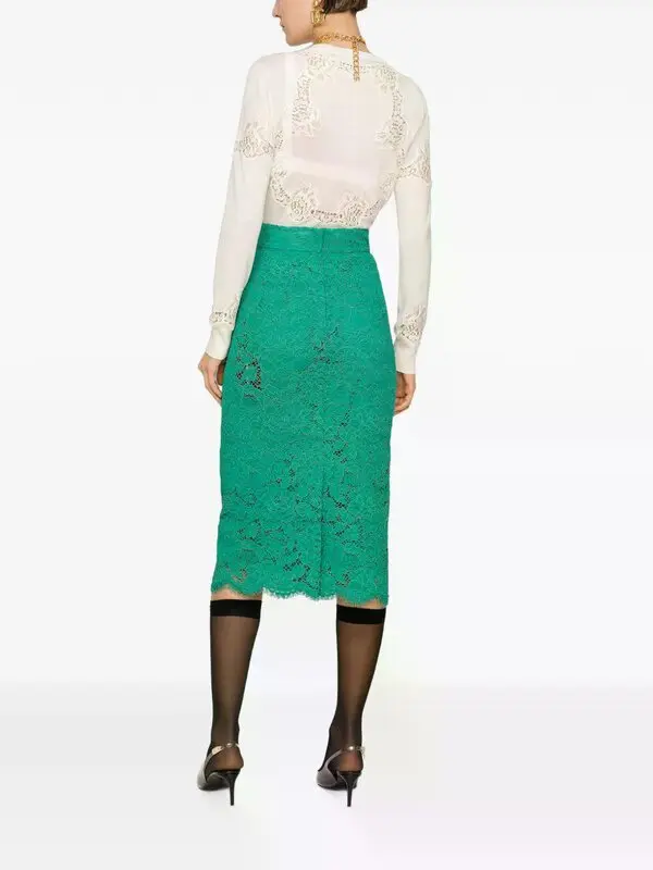 Dolce & Gabbana Lace-inserts Buttoned Cardigan - White