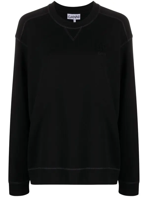 Buy GANNI Isoli Drop-shoulder Sweatshirt - Black At 25% Off