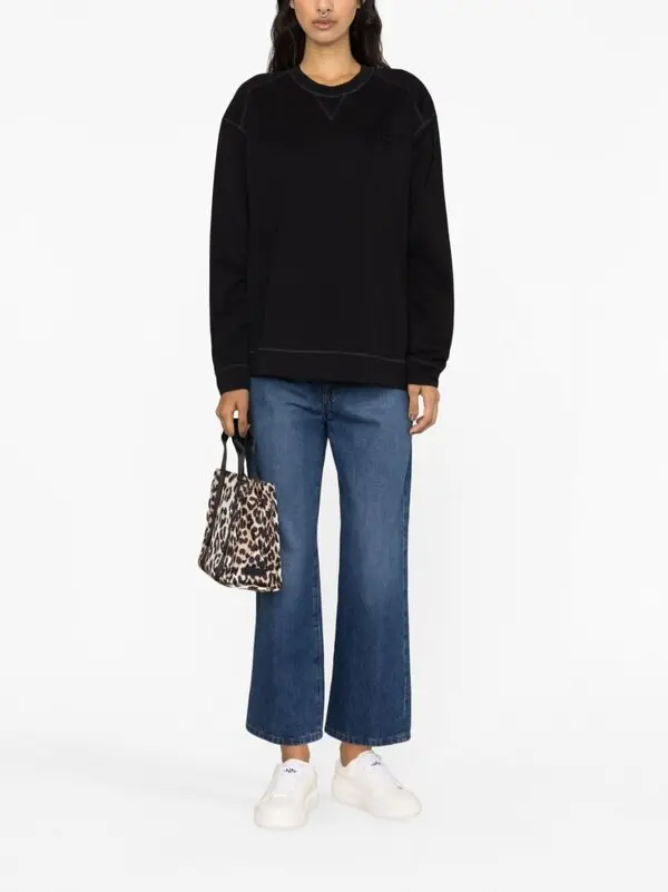 Buy GANNI Isoli Drop-shoulder Sweatshirt - Black At 25% Off