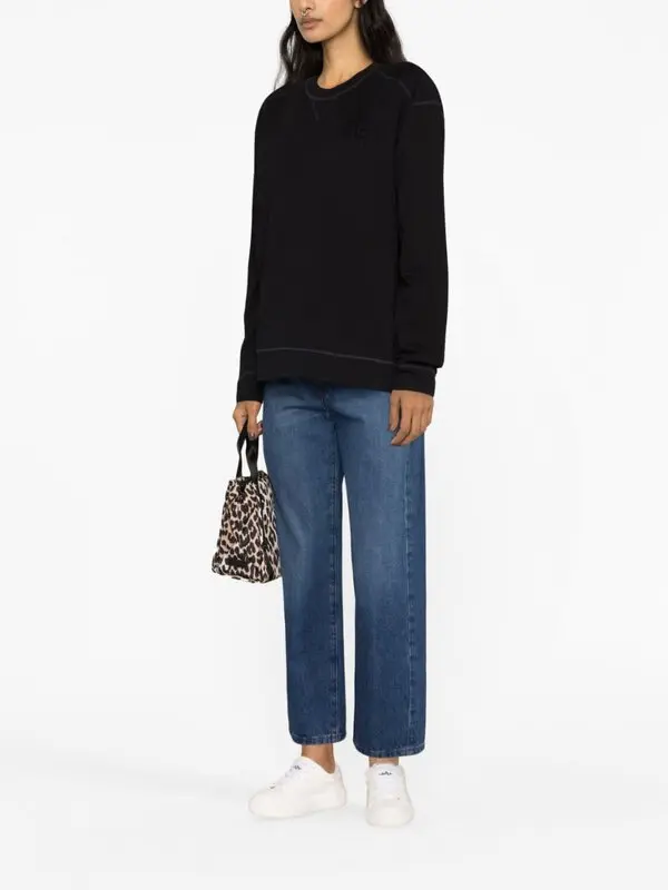 Buy GANNI Isoli Drop-shoulder Sweatshirt - Black At 25% Off