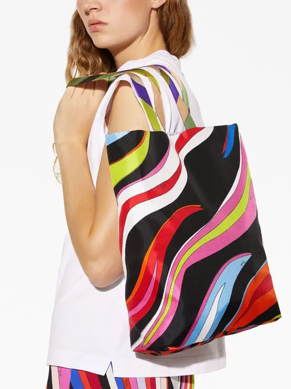 Emilio Pucci Gallery Reversible Silk Tote Bag - Black | Editorialist