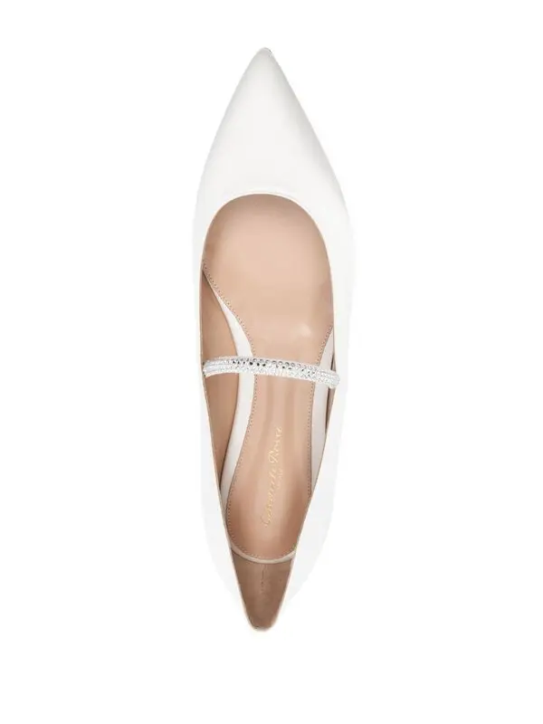 GIANVITO ROSSI Crystal-embellished Ballet Pumps