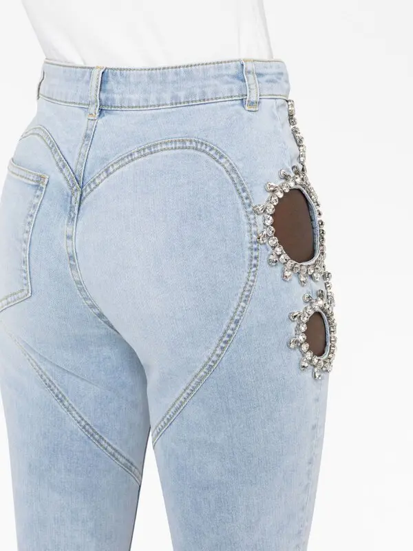 AREA Crystal-embellished Jeans