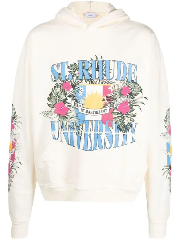 Rhude Graphic-print Hoodie - Neutrals