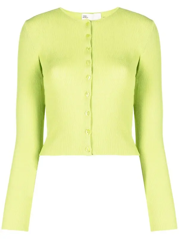 Tory Burch Cropped Ribbed-knit Cardigan