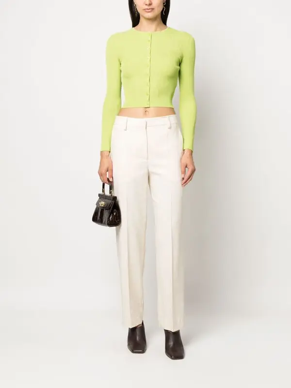 Tory Burch Cropped Ribbed-knit Cardigan