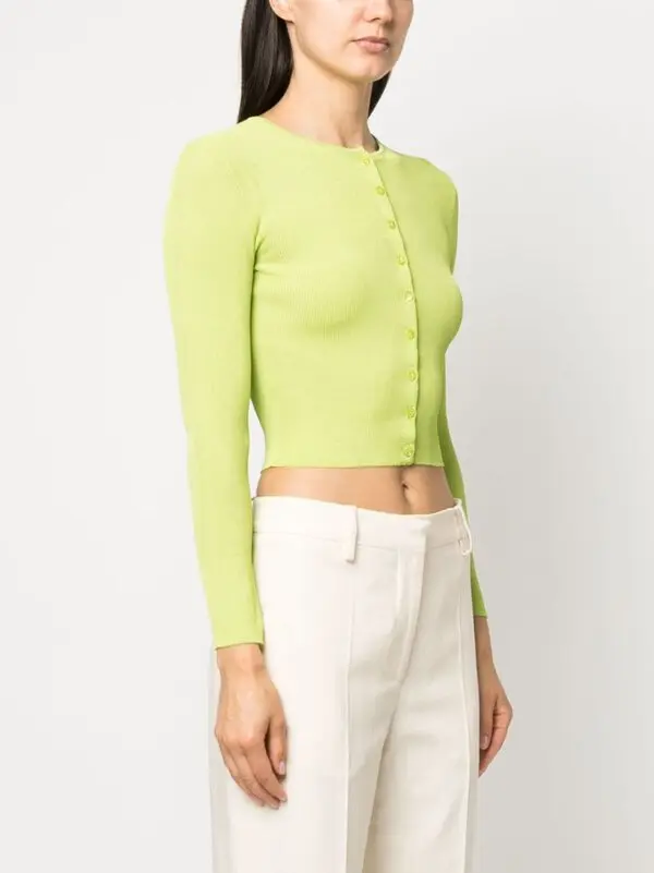 Tory Burch Cropped Ribbed-knit Cardigan