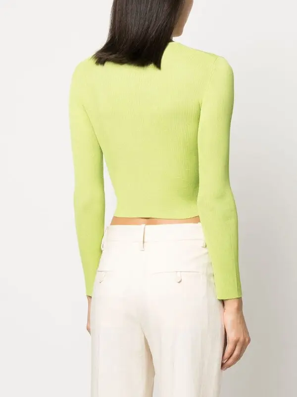 Tory Burch Cropped Ribbed-knit Cardigan
