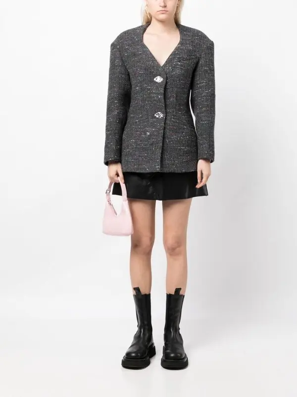 GANNI Fitted Wool-blend Blazer