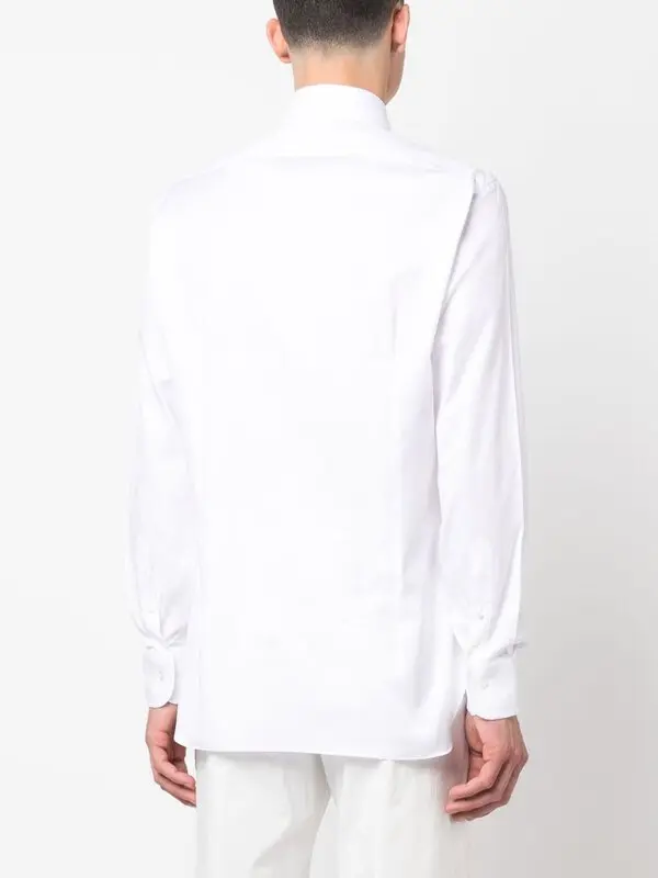 BARBA NAPOLI Spread-collar Cotton Shirt - White