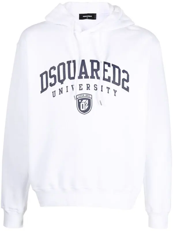 Dsquared2 University Print Hoodie - White