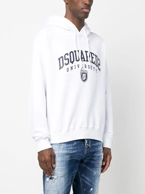 Dsquared2 University Print Hoodie - White