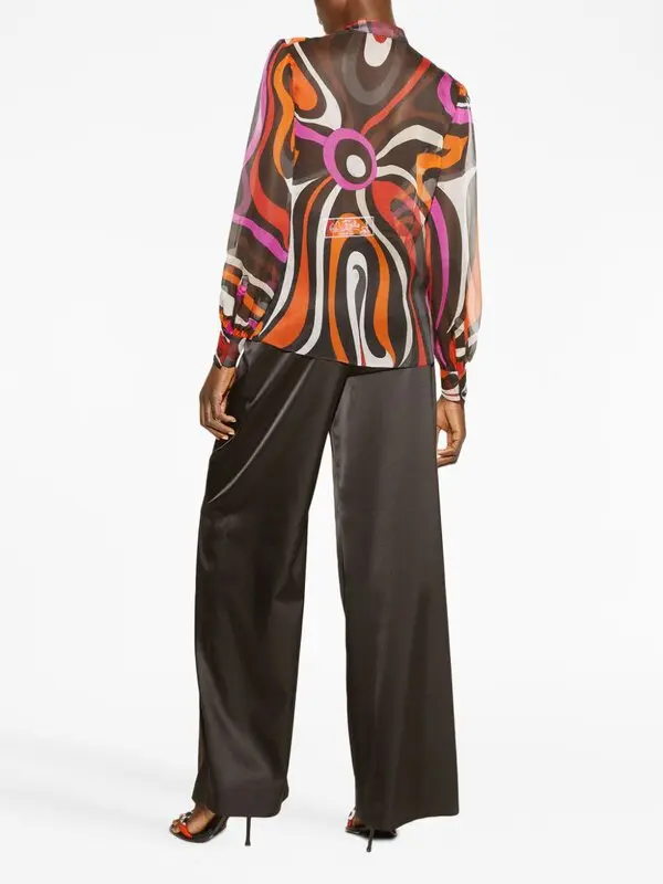 Emilio Pucci Wave-print Silk Blouse