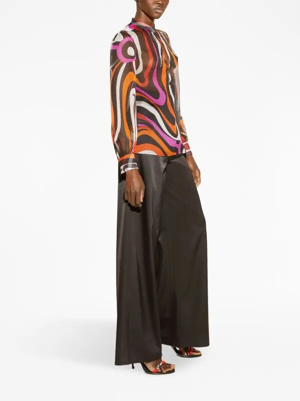 Emilio Pucci Wave-print Silk Blouse