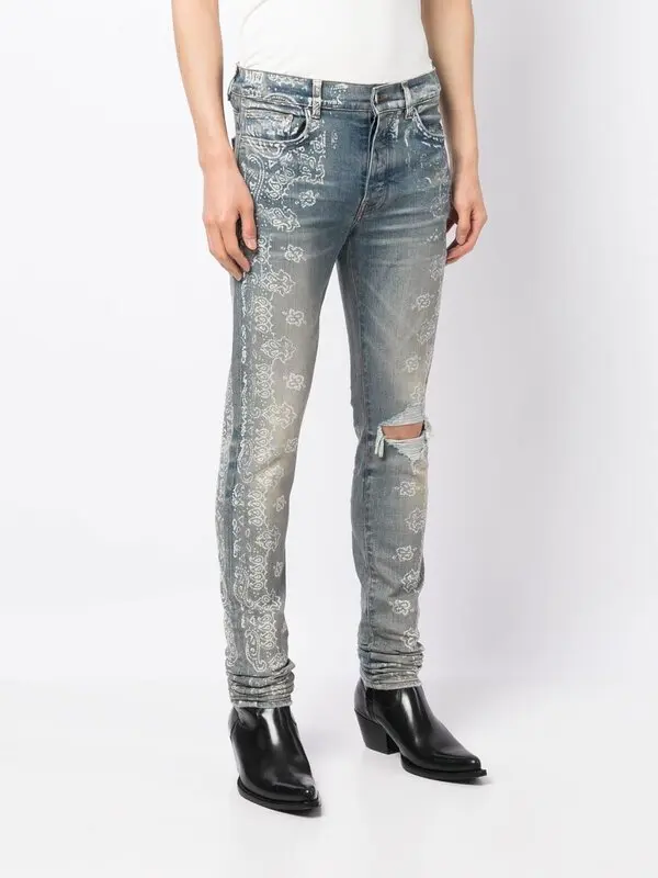 Amiri Bleach Bandana Jeans