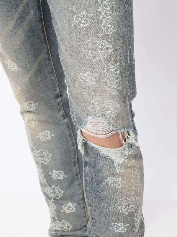 Amiri Bleach Bandana Jeans
