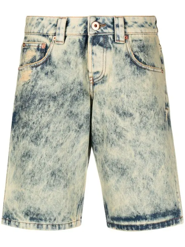 Vaquera Logo-patch Denim Shorts - Blue
