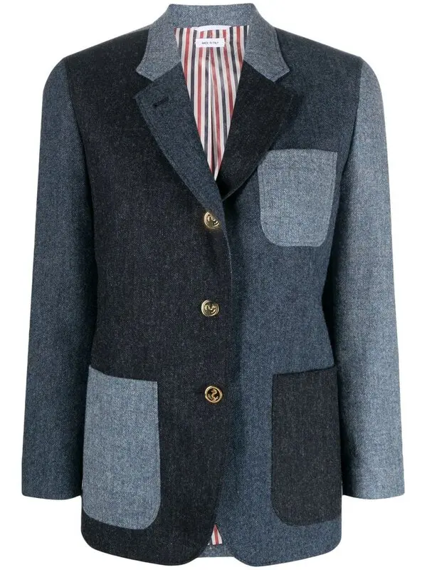 Thom Browne Patchwork Donegal Tweed Blazer