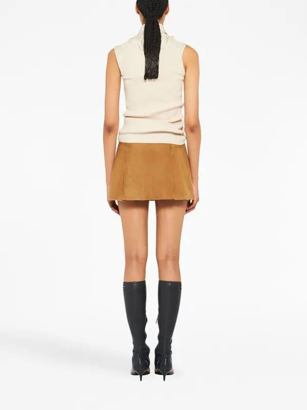 Miu Miu Belted Suede Miniskirt