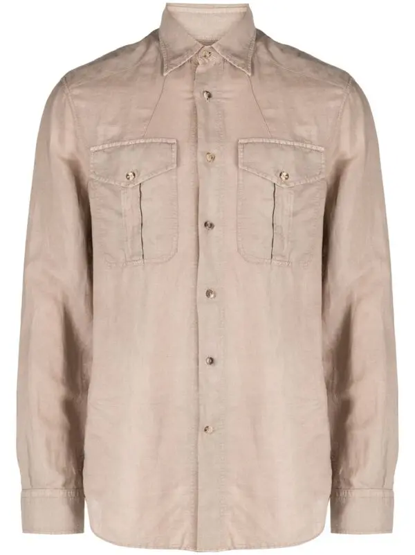 Brunello Cucinelli Two-pocket Long-sleeved Shirt - Brown