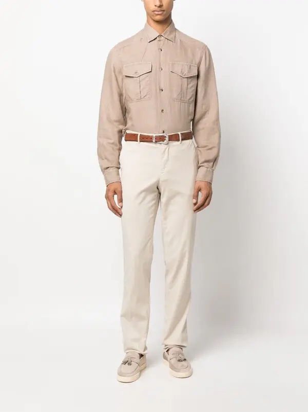 Brunello Cucinelli Two-pocket Long-sleeved Shirt - Brown