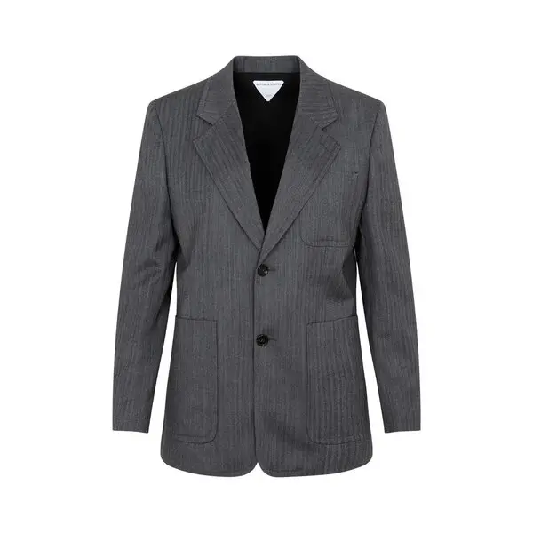 ボッテガヴェネタ Bottega Veneta Wool Chevron Jacket Bottega Veneta Wool Chevron Jacket In Grey - 49% Off
