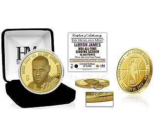 HIGHLAND MINT Lebron Nba All-time Leading Score R Gold Coin - One-color