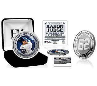 HIGHLAND MINT Aaron Judge Single Home Run Recor D Silver Coin - One-color
