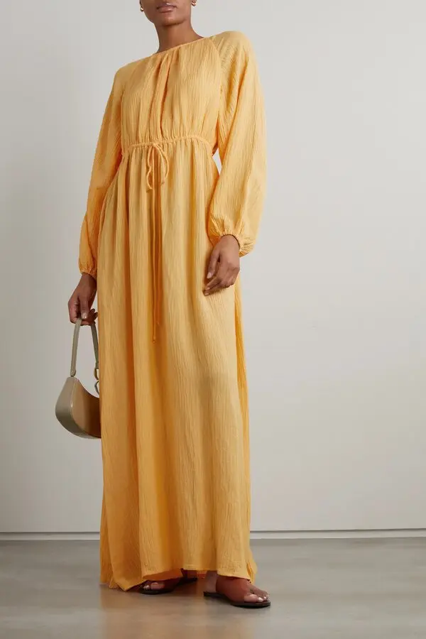 rozalie linen maxi dress Linen Maxi Wrap Dress ROSIE: Sleeveless Fit & Flare Summer Dress
